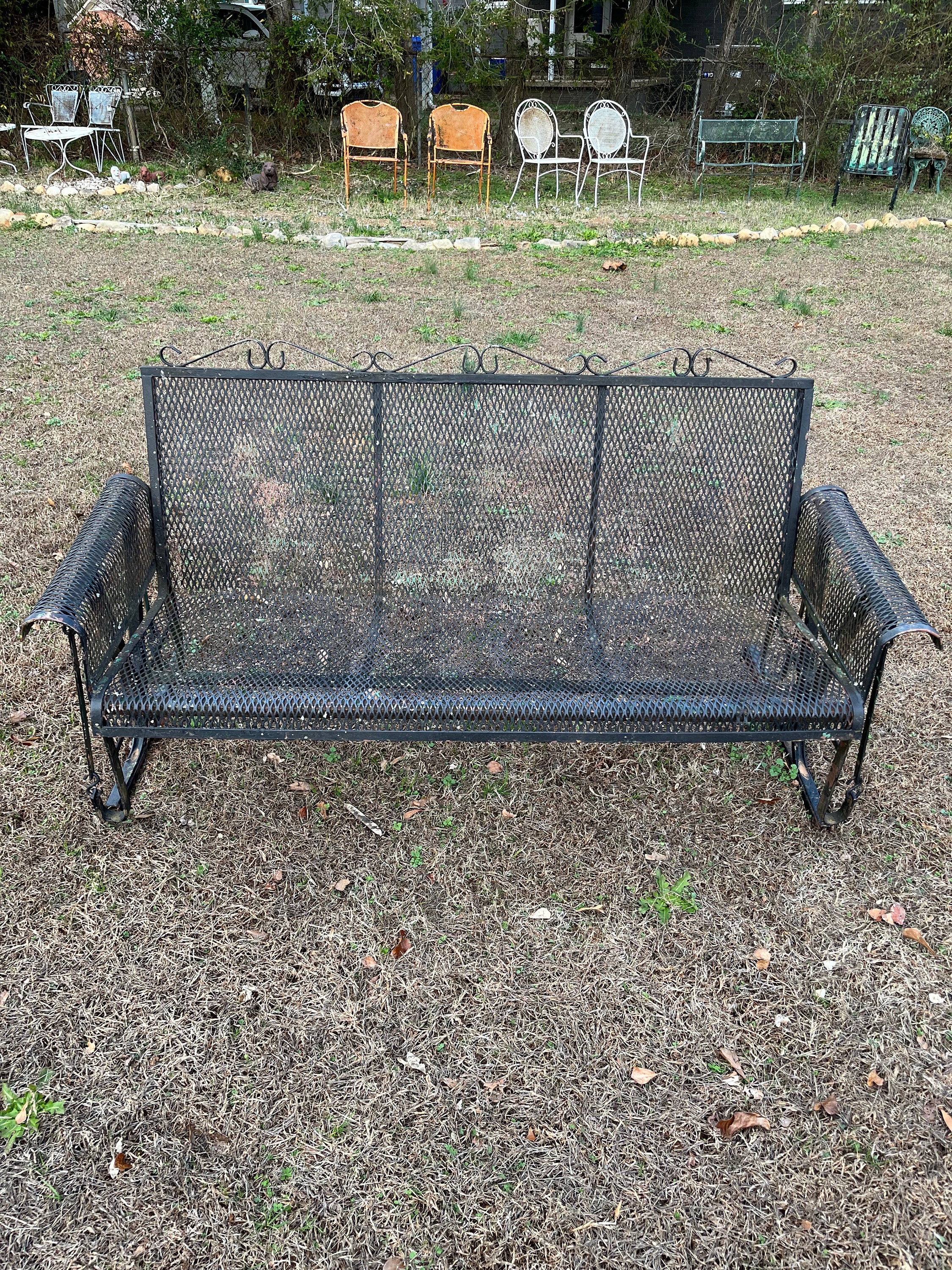 Vintage Wrought Iron Porch Glider Etsy