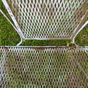 Vintage Wrought Iron and Mesh Bench - Etsy