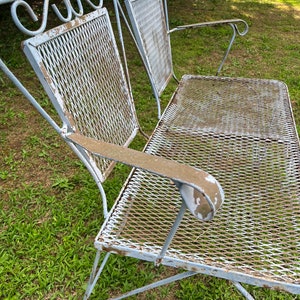 Vintage Wrought Iron and Mesh Bench - Etsy