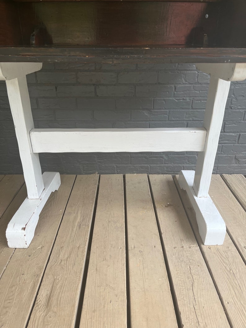 Vintage Farmhouse Slotted Trestle Desk Legs Rustic - Etsy