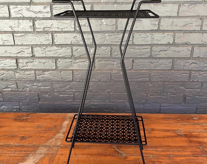 Vintage Mid Century Modern Atomic Small Metal and Mesh Accent Table - Etsy
