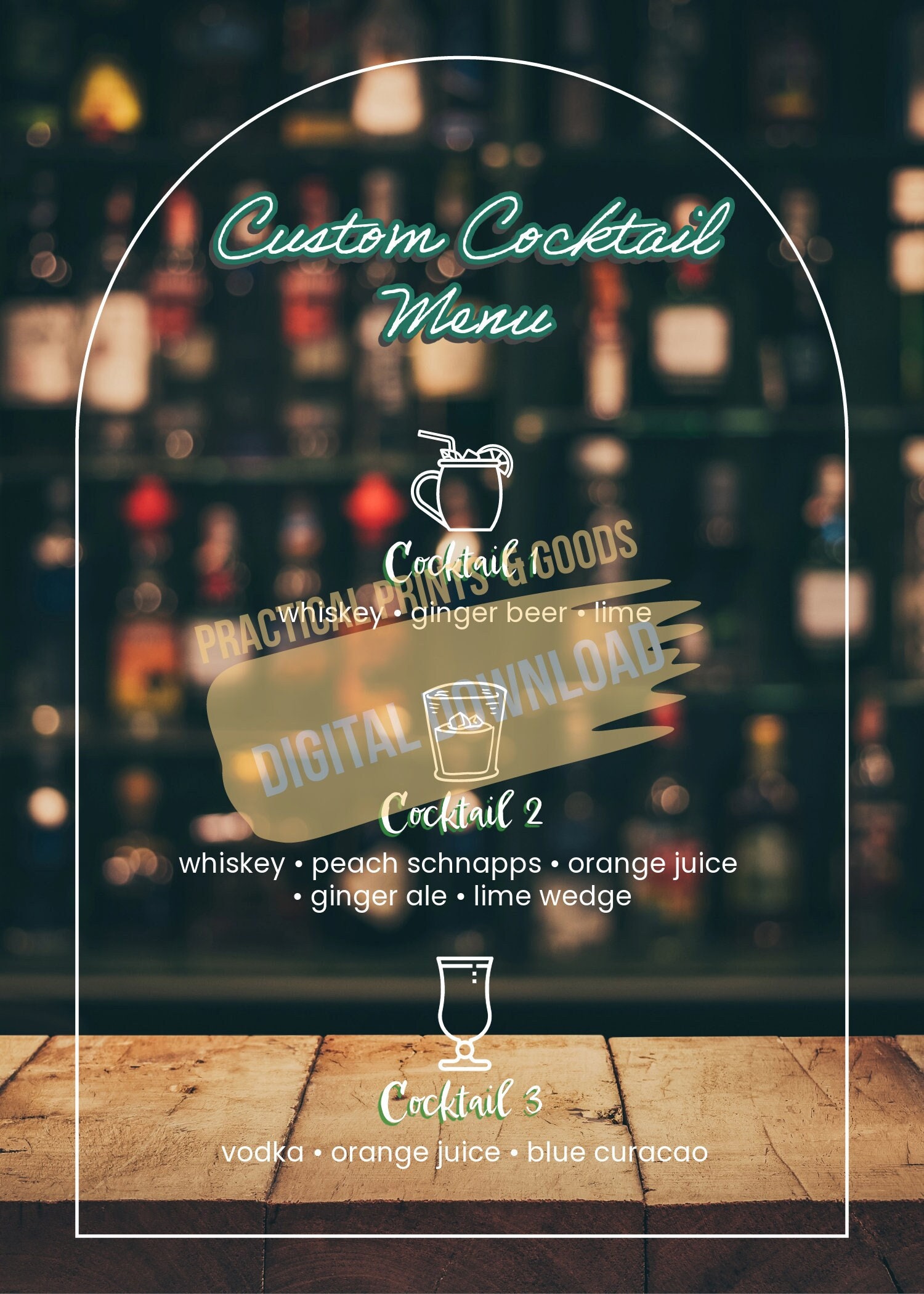 Custom Cocktail Menu - Etsy