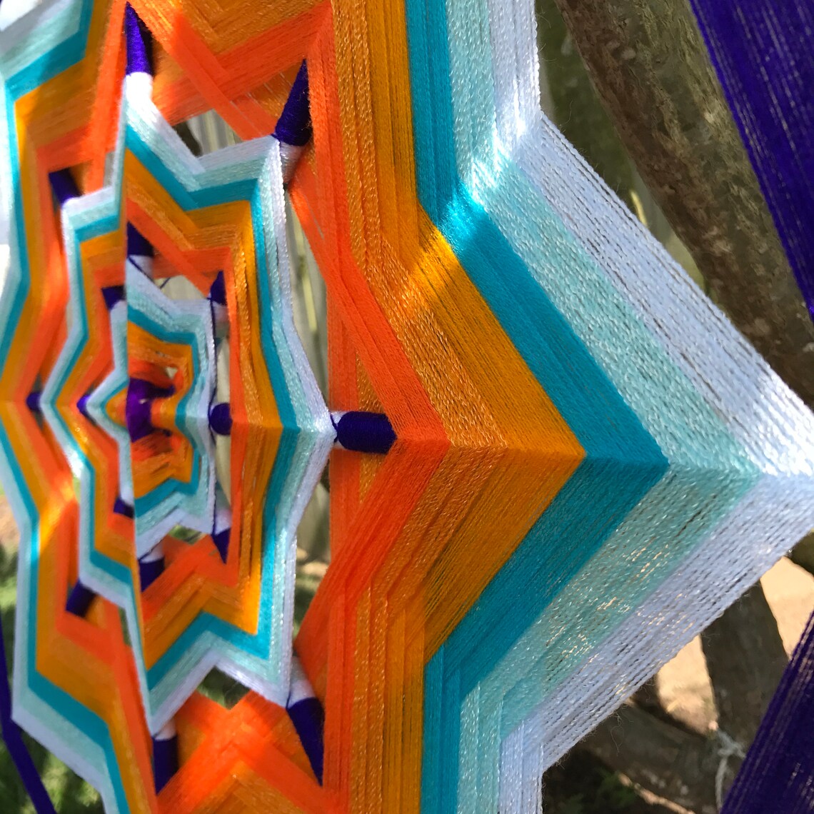 Yarn mandala weaving 'Summer' 23 diameter | Etsy