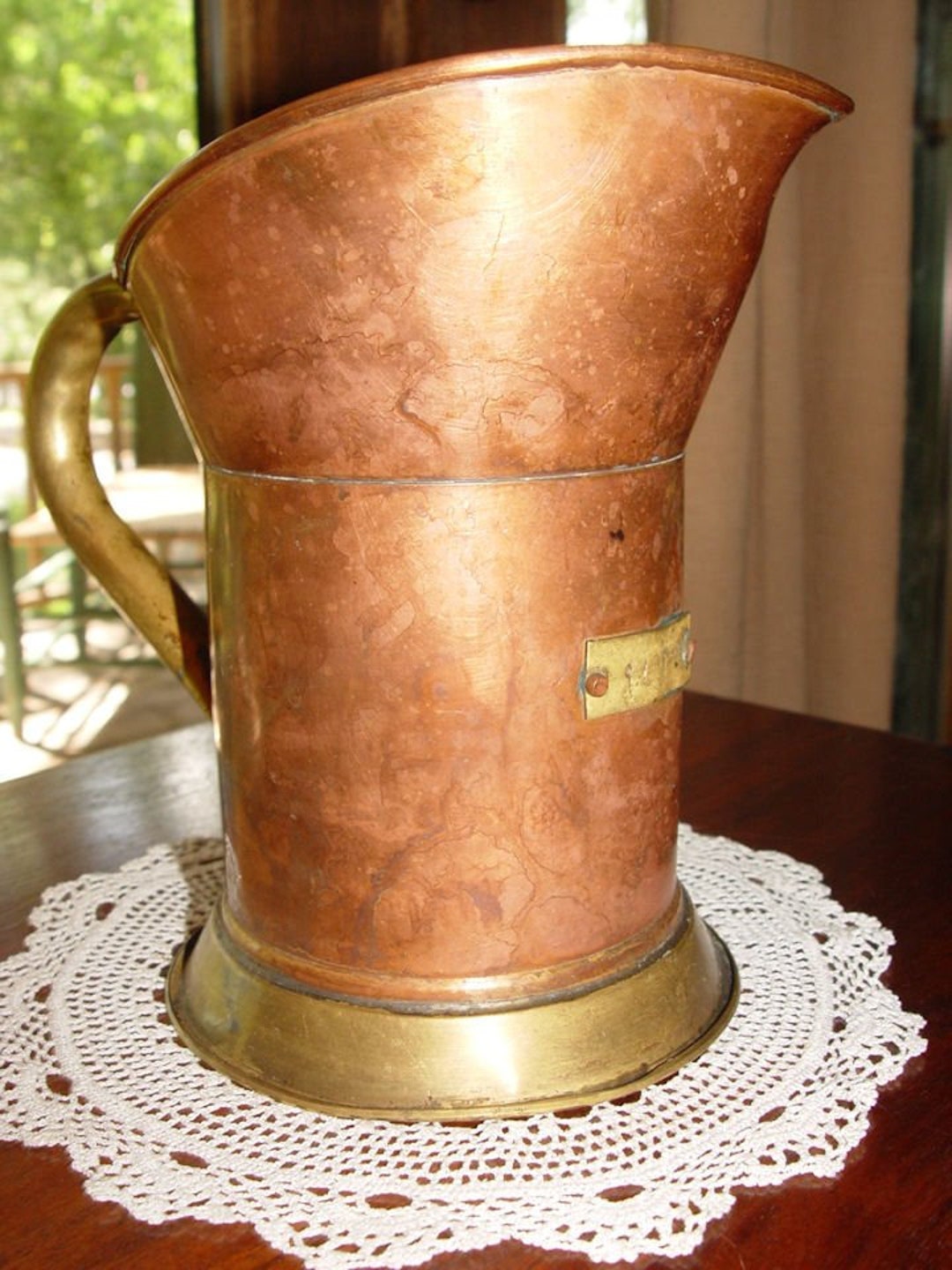 Vintage Art's & Crafts Heavy Copper Primitive Tankard Measuring Vessel ...