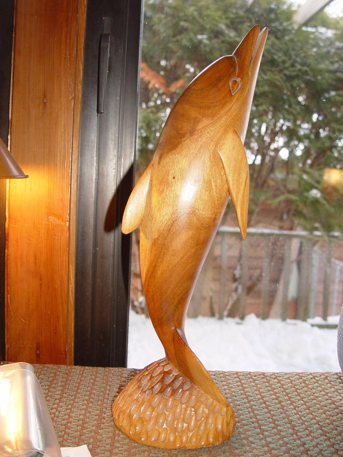 Beautiful Vintage Wood Carved Dolphin Sculpture - Etsy