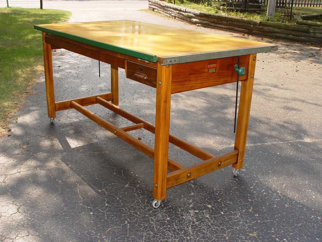 1940s Hamilton 2 Drawer Drafting Table, Vemco Drafting Machine Ruler - Etsy