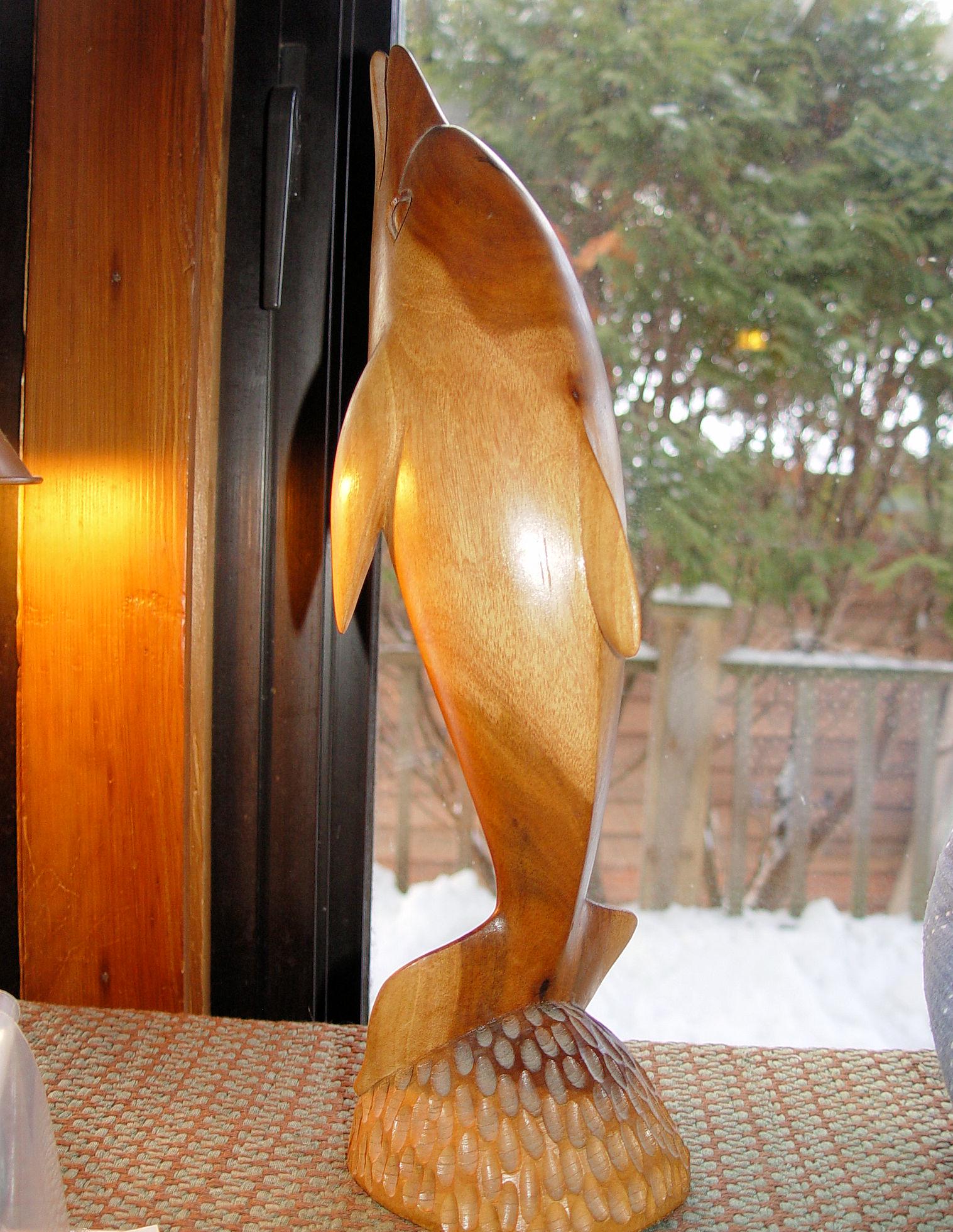 Beautiful Vintage Wood Carved Dolphin Sculpture - Etsy