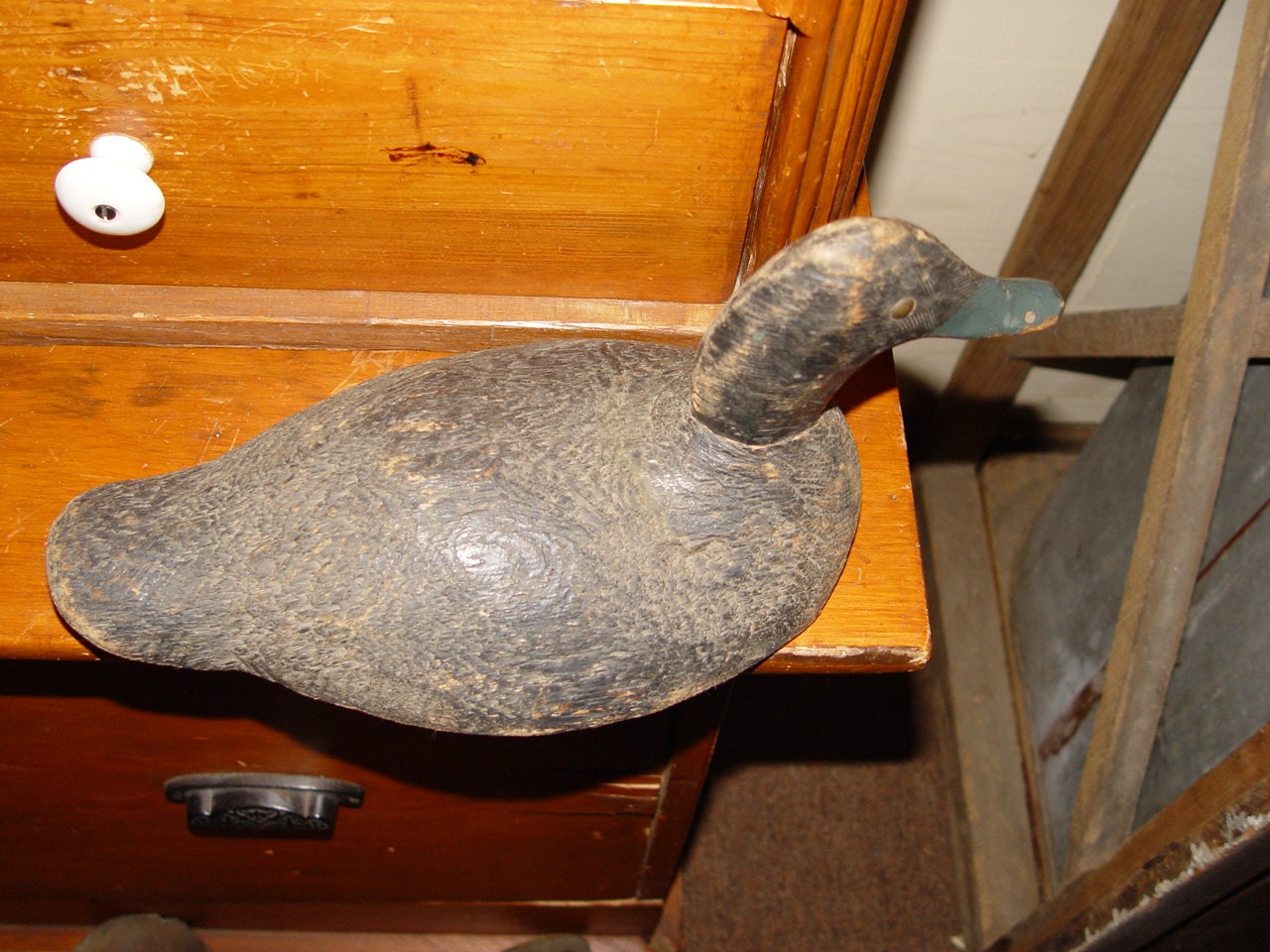 Vintage Minnesota Coot Working Duck Decoy Original Paint Folky Tack ...