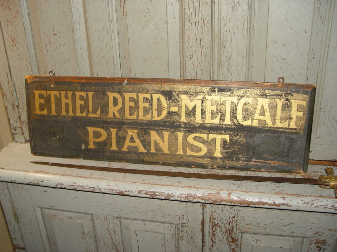 19th C Gold Leaf Wood Sign Ethel Reed Metcalf Piano Pianist Mpls MN. - Etsy