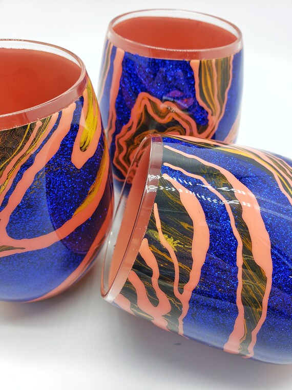 Painted Glass Cups Acrylic Paint