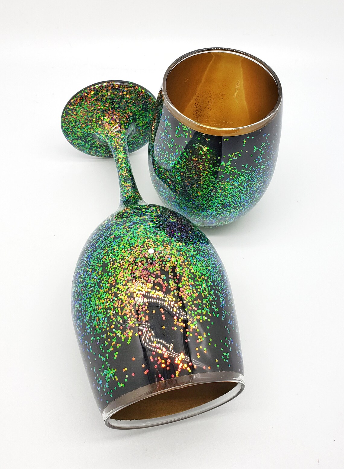 Chameleon Color Shift Glitter Hand Painted Wine Glass in - Etsy