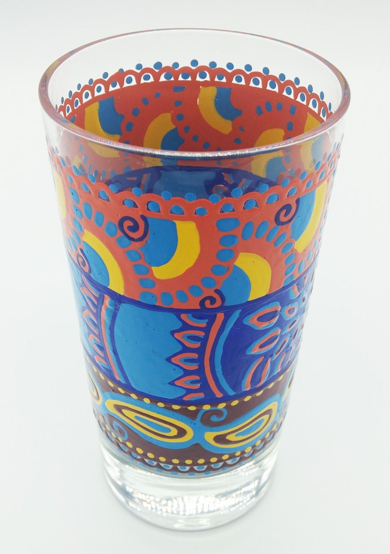 Bohemian Boho Gypsy Hand Painted Wine Glass Stemless or - Etsy