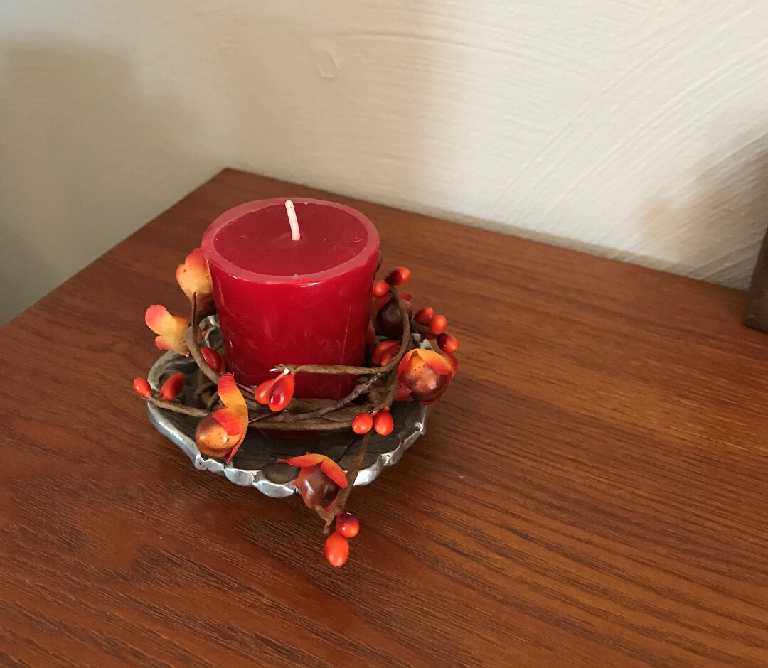 Primitive Candle Ring, Pip Berry, Mini Wreath 1.25" - Etsy