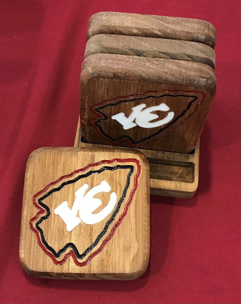 Kansas City Chiefs Coasters Epoxy Resin 4x4 - Etsy