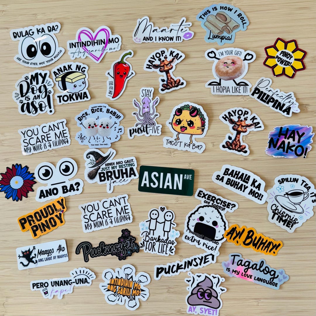 Fun Filipino Tagalog Surprise Six Pack of Stickers! Hilarious! Filipino ...