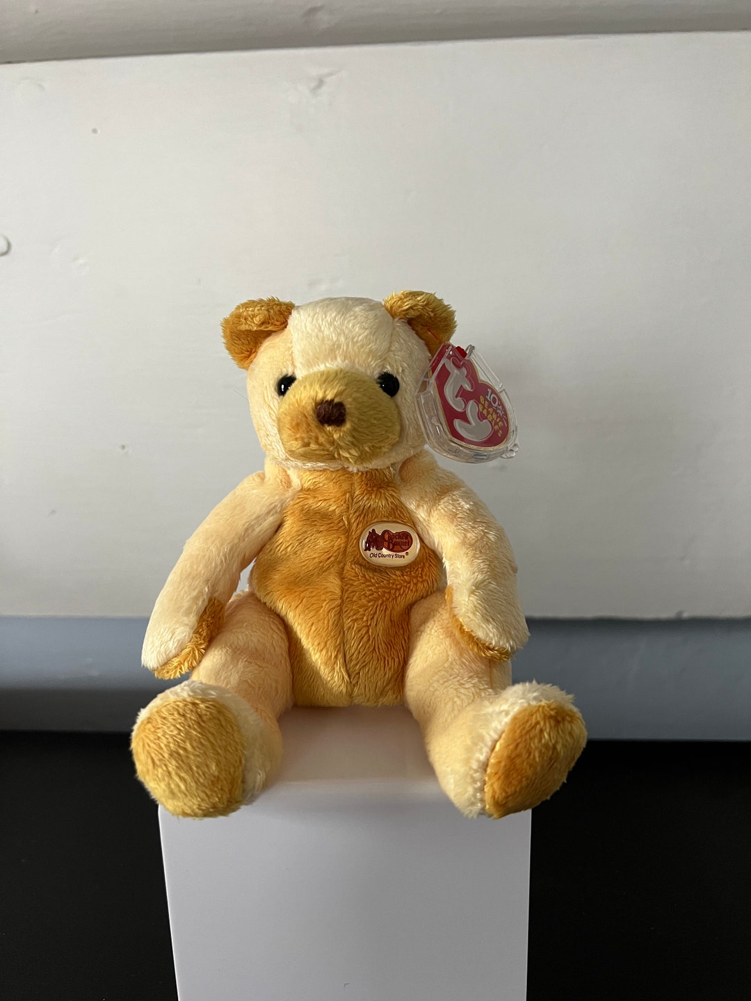 Ty Beanie Baby cornbread the Bear Cracker Barrel Exclusive Blue Version ...