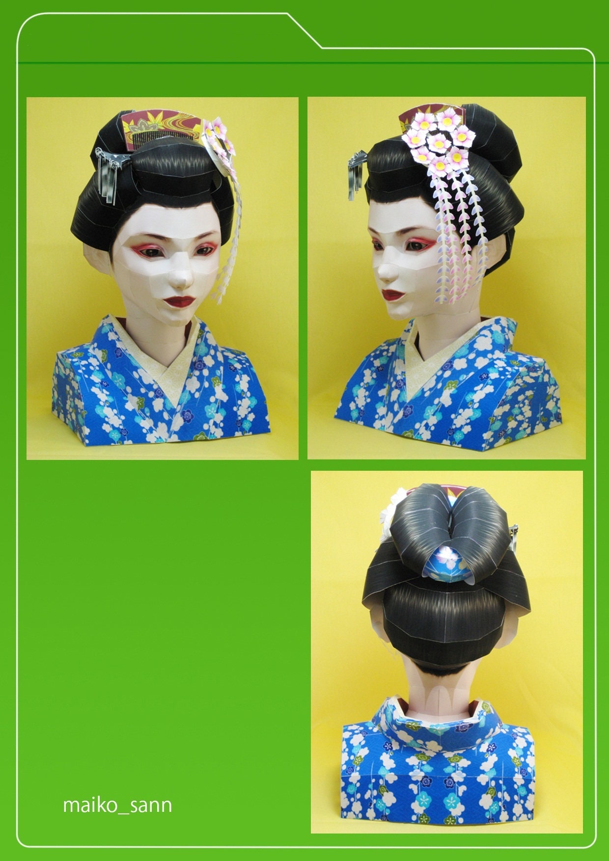 Geisha Papercraft Model I Peg Zip File - Etsy