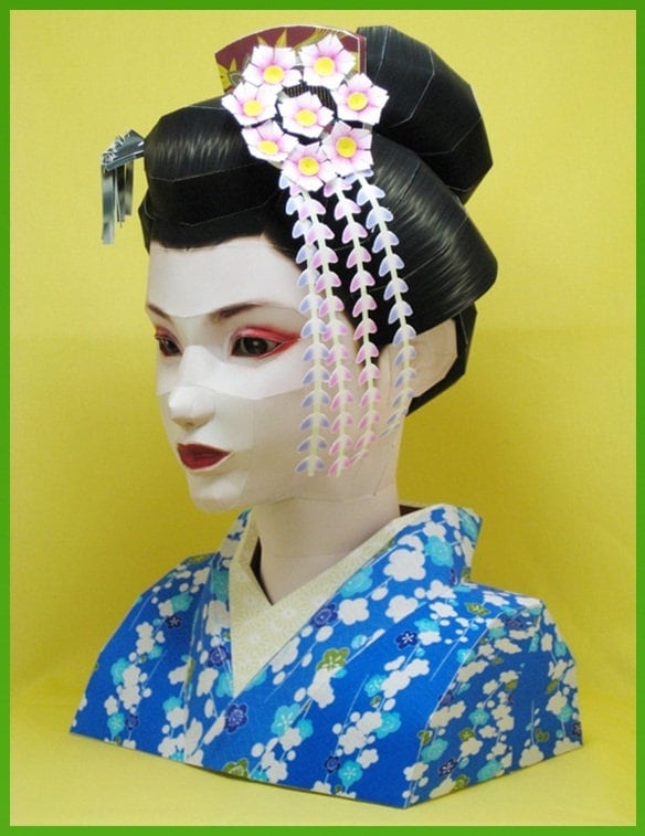 Geisha Papercraft Model I Peg Zip File - Etsy