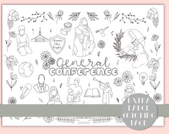 Giant General Conference Coloring Poster Kids Giant Coloring - Etsy