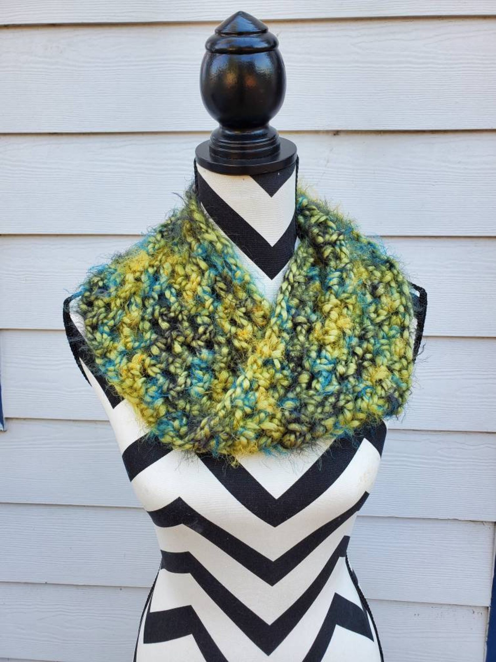 Twisted Peacock Infinity Cowl Scarf - Etsy