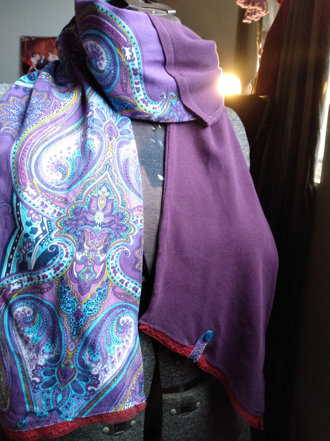Christmas/upcycled Scarf/handmade/one of a Kind - Etsy