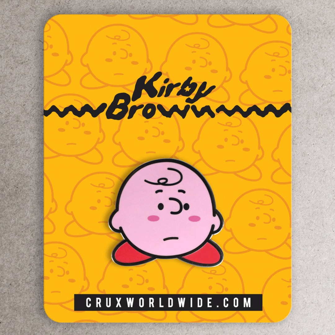 Kirby Brown Enamel Pin - Etsy