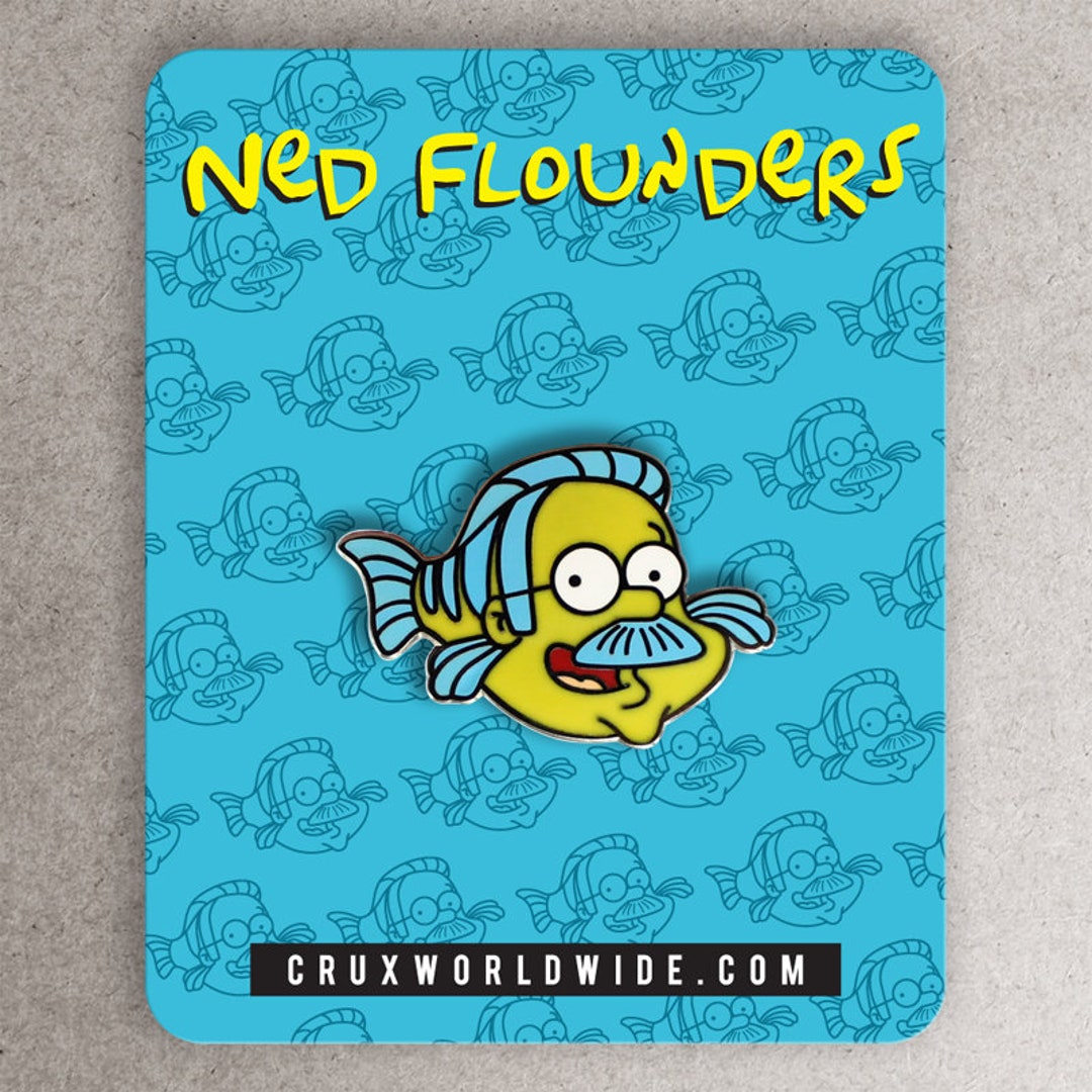 Ned Flounder Enamel Pin - Etsy