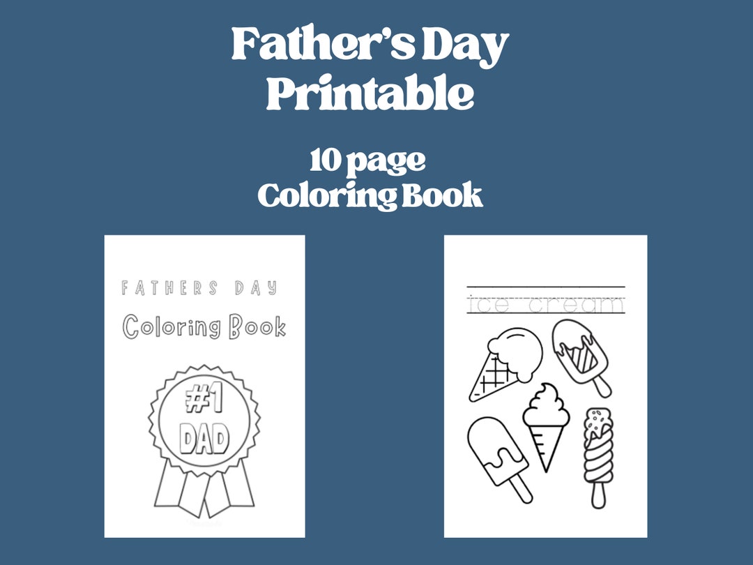 Father's Day Coloring Book | Printable Activity Father's Day | 10 Page ...