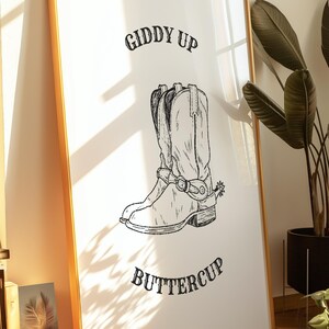 Giddy up Buttercup Digital Art Print Western Poster Cowboy Cowgirl ...