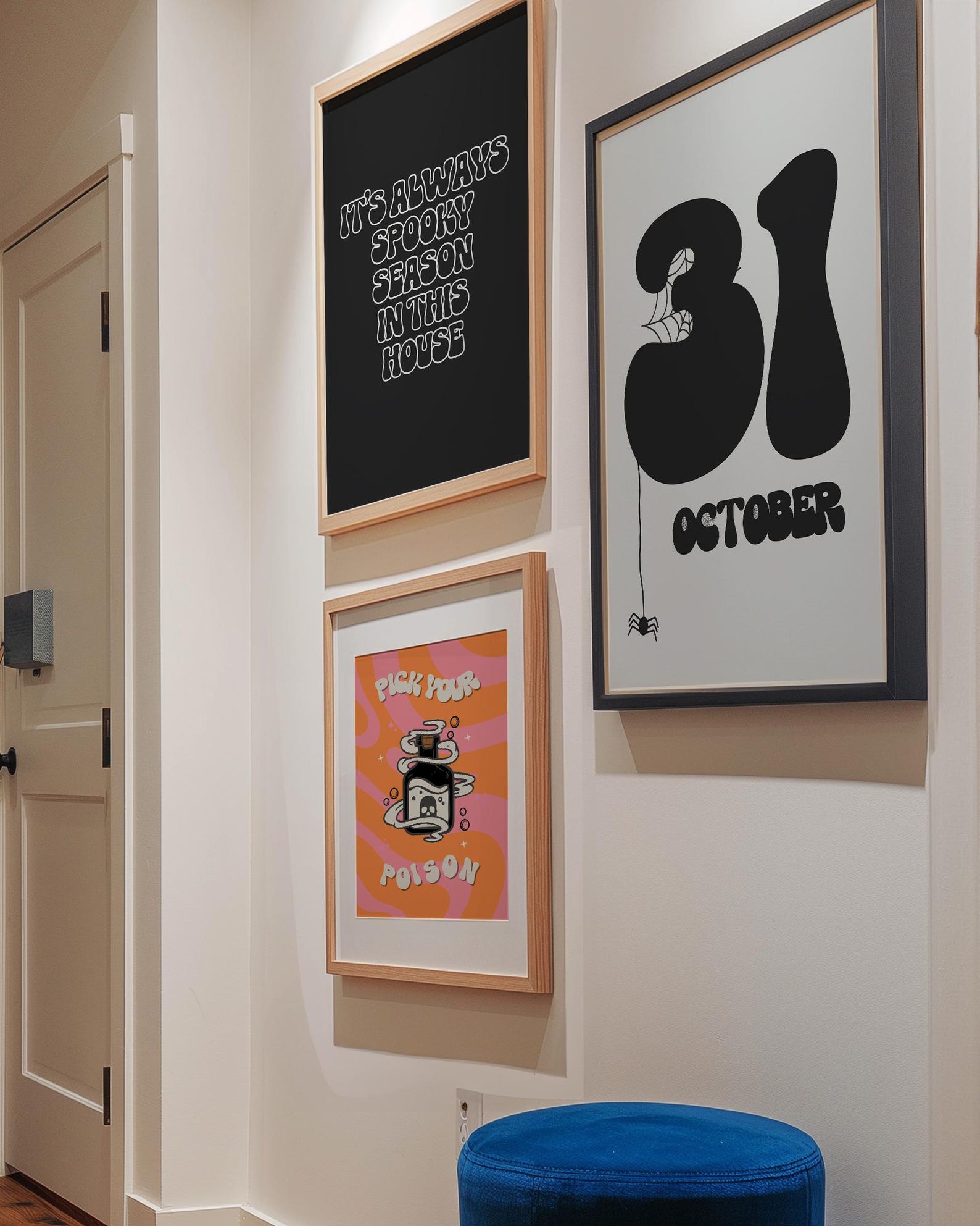 Halloween Digital Art Print Set of 9 Spooky Poster Fun Halloween Saying ...