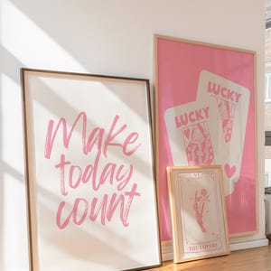 Make Today Count Digital Art Print Pink Affirmation Poster Motivational ...