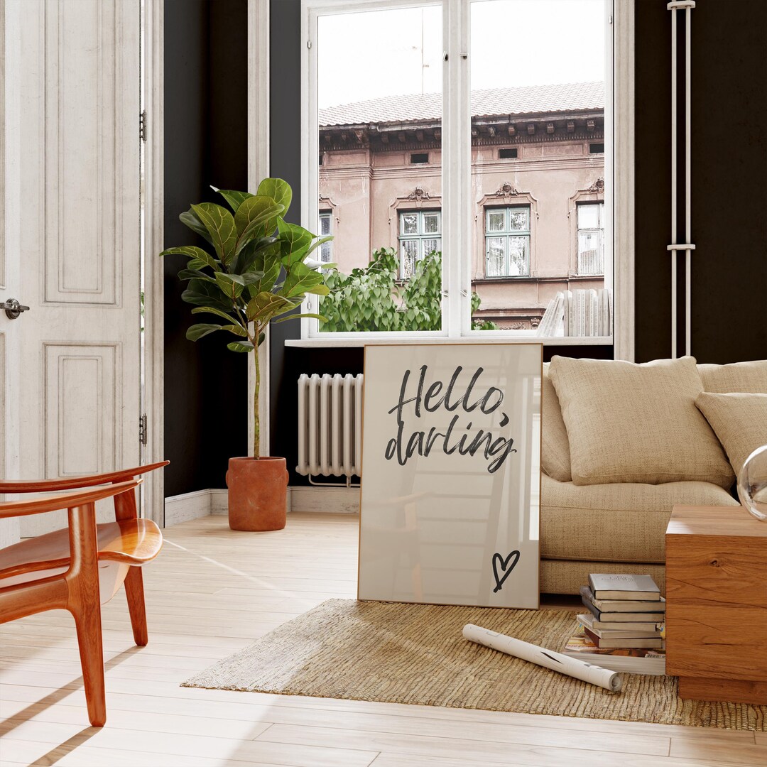 Hello, Darling Digital Art Print Cute Saying Poster Romantic Print ...