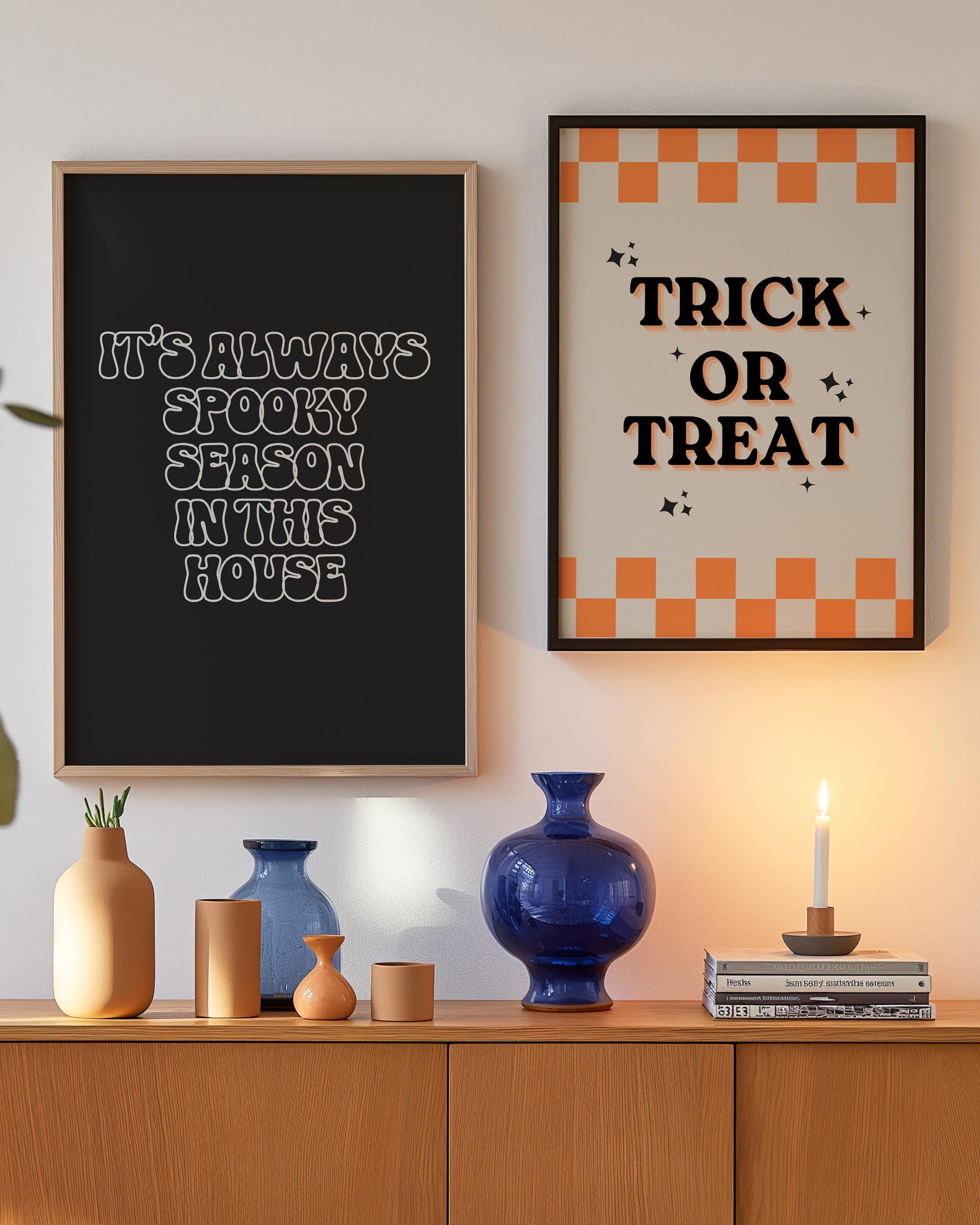 Halloween Digital Art Print Set of 9 Spooky Poster Fun Halloween Saying ...