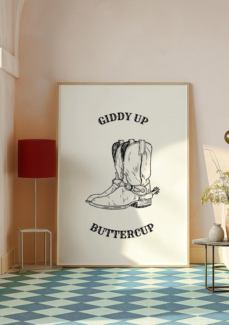 Giddy up Buttercup Digital Art Print Western Poster Cowboy Cowgirl ...