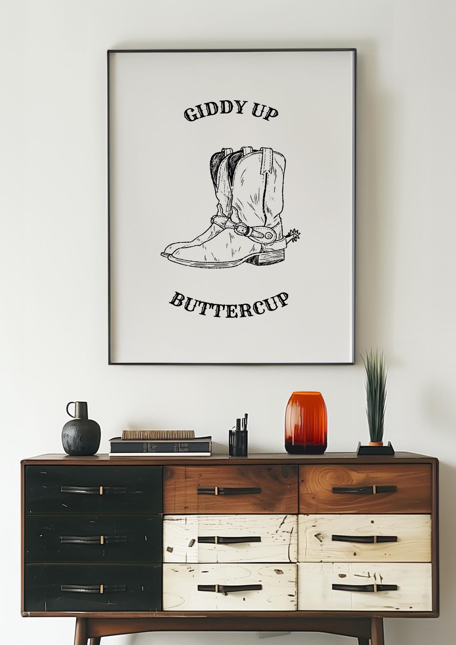 Giddy up Buttercup Digital Art Print Western Poster Cowboy Cowgirl ...