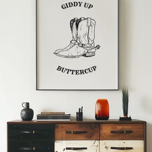 Giddy up Buttercup Digital Art Print Western Poster Cowboy Cowgirl ...