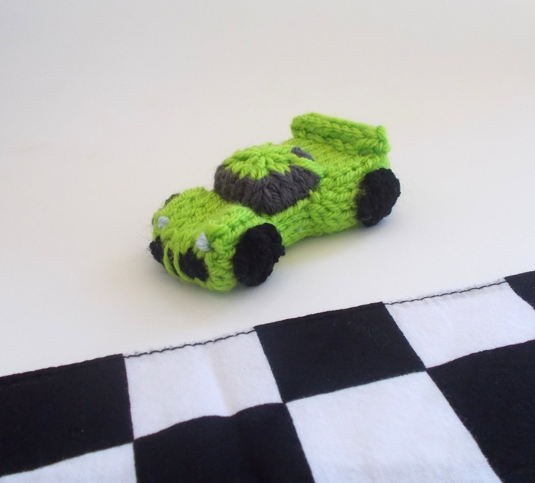 Miniature Sports Car Knitted Soft Toy - Boys Stuffed Toy - Vehicle Toy ...