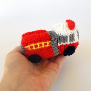 Miniature Fire Engine Knitted Soft Toy - Model Vehicle - Fire Truck ...