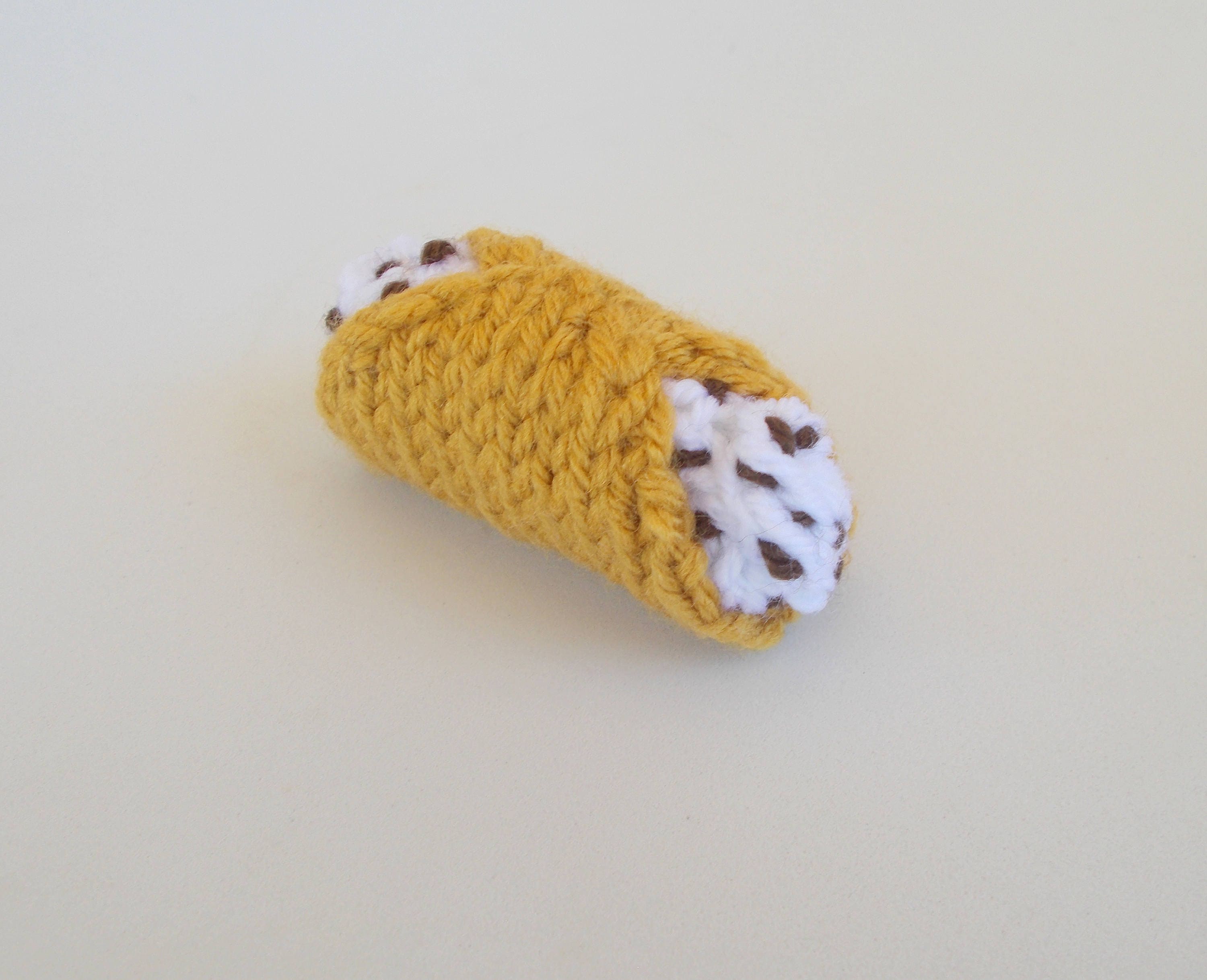 Mini Cannoli Knitted Stuffed Ornament - Kitchen Decor - Play Food ...