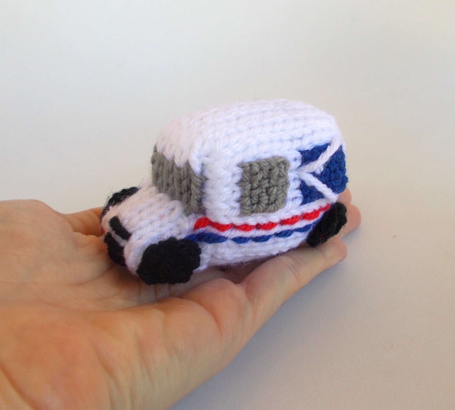 Miniature Mail Truck Knitted Soft Ornament - Model Vehicle - Postal ...