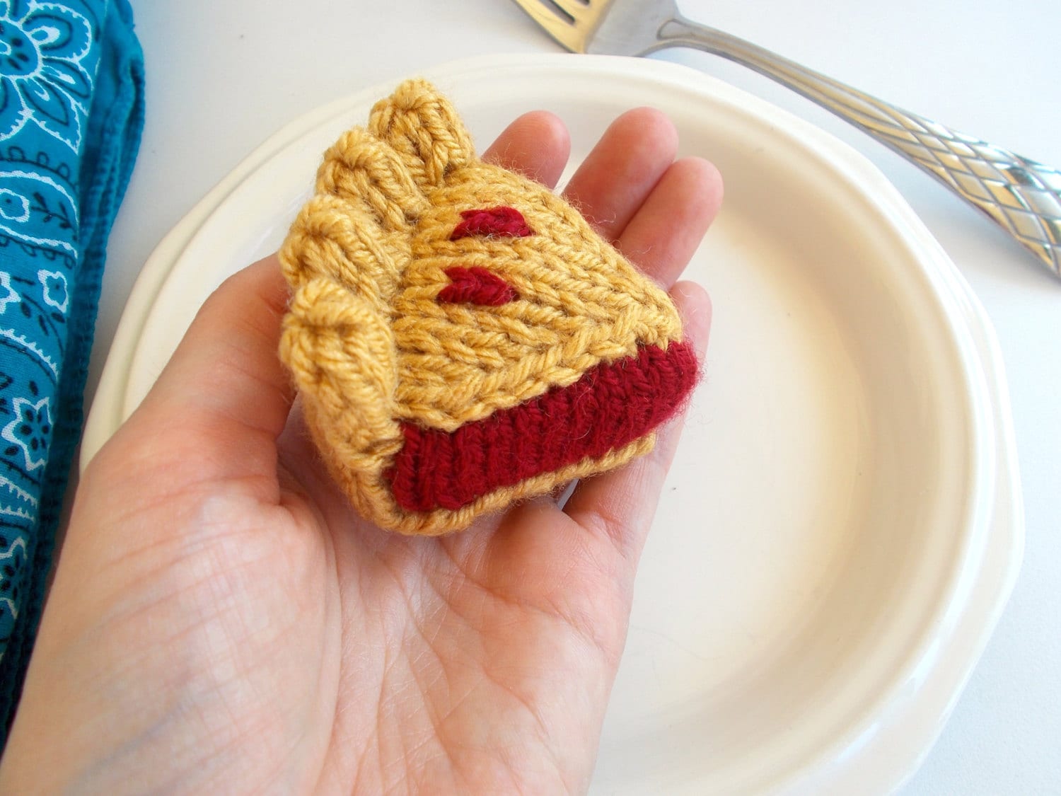 Individual Small Pie Slice Knitted Stuffed Toys Pie Slice | Etsy