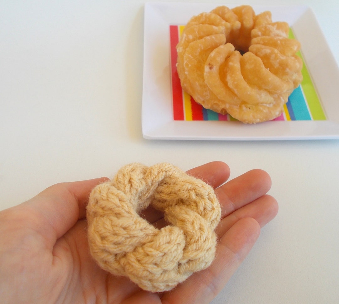 Mini French Cruller Donut Knitted Stuffed Ornament Kids Room Decor Play ...