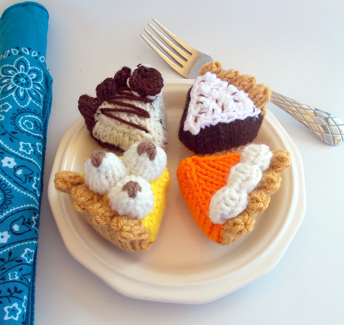 Individual Small Pie Slice Knitted Stuffed Toys Pie Slice - Etsy
