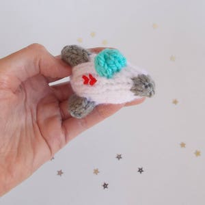 Miniature Rocket Ship Knitted Soft Toy - Stuffed Rocket - Kids Room ...