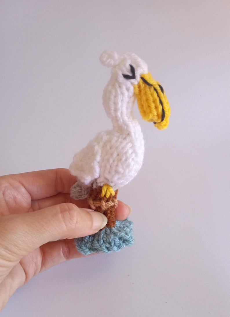Mini Pelican Knitted Stuffed Ornament - Cute Bird Ornament - Nautical ...