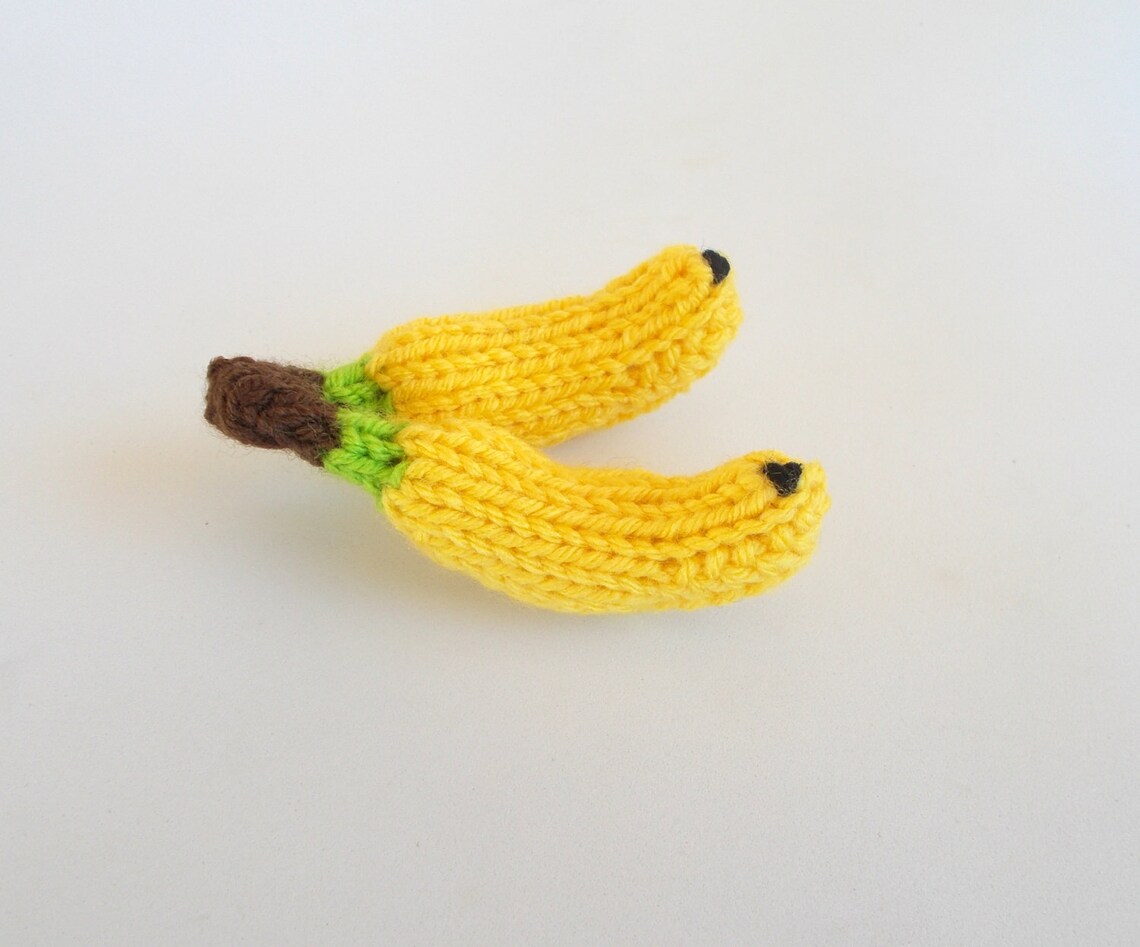 Mini Bananas Knitted Stuffed Ornament - Kids Room Decor - Play Food ...