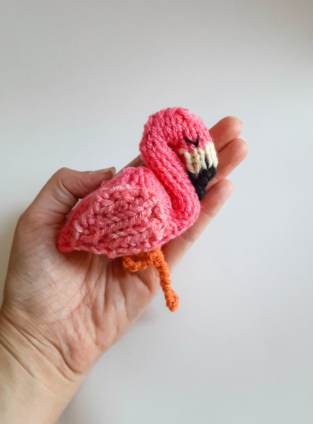 Miniature Pink Flamingo Knitted Soft Ornament - Cute Animal Ornament ...