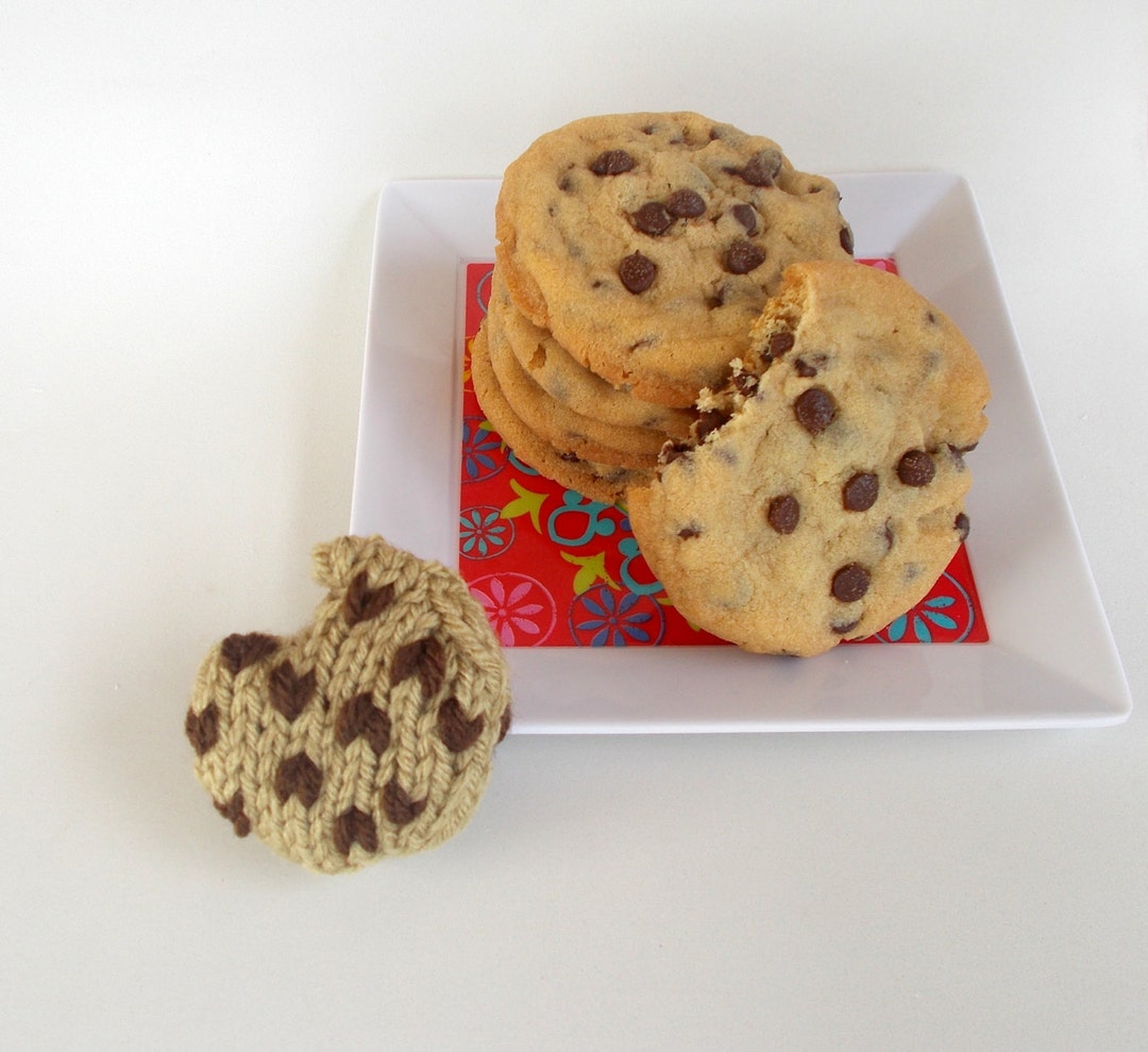 Mini Chocolate Chip Cookie Knitted Stuffed Ornament - Kids Room Decor ...
