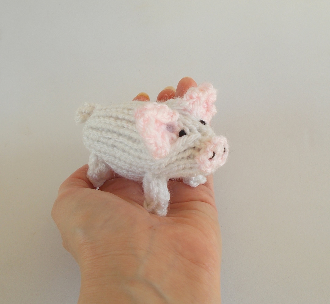 Miniature Pig Knitted Soft Ornament - Cute Animal Ornament - Unique ...