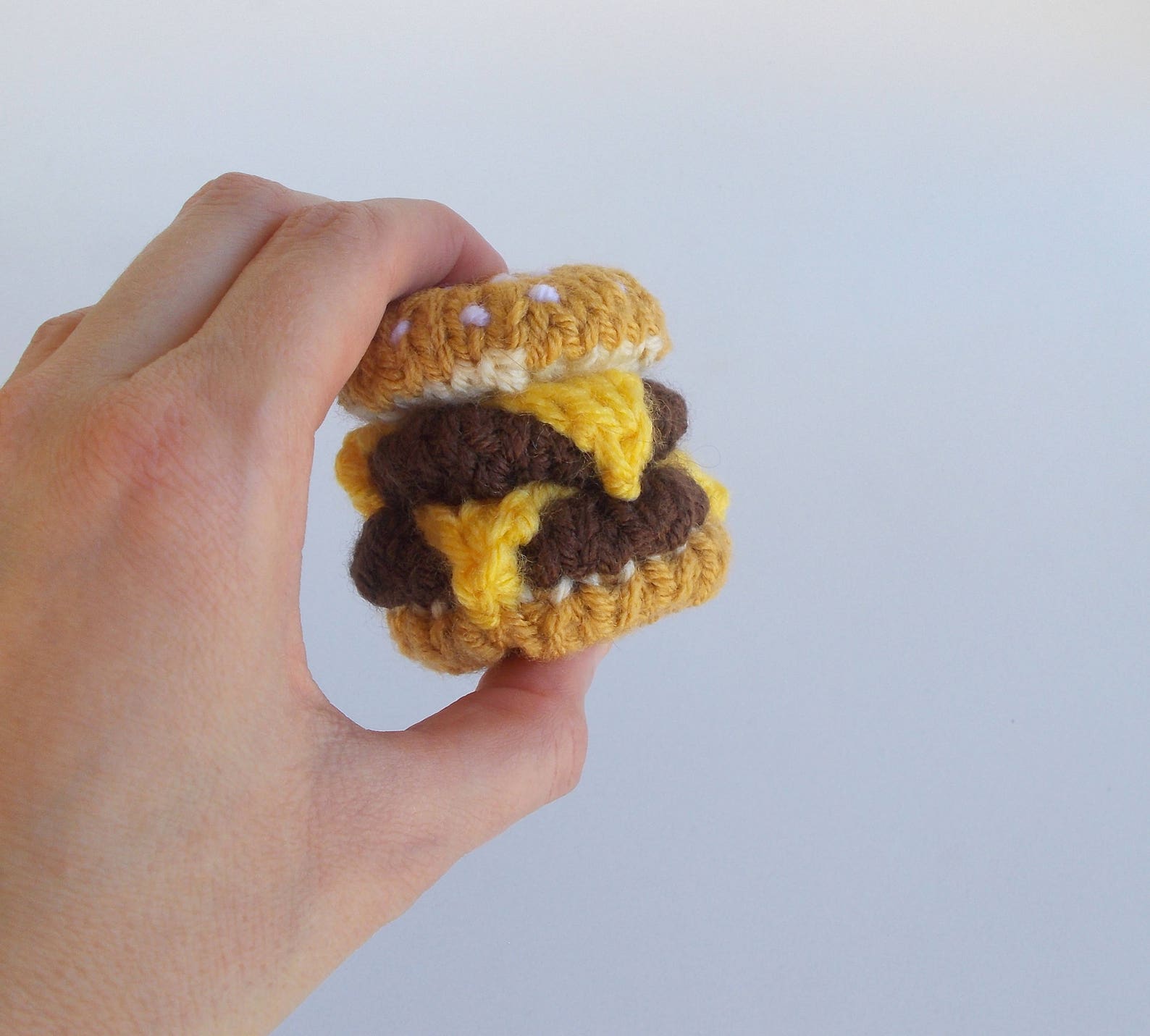 Mini Cheeseburger Knitted Stuffed Ornament Food Gift Idea - Etsy